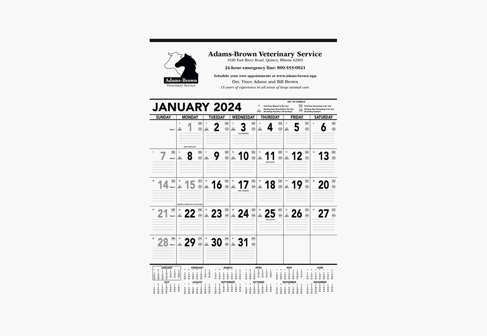 Black & White Contractors Memo Calendar | HALO Branded Solutions