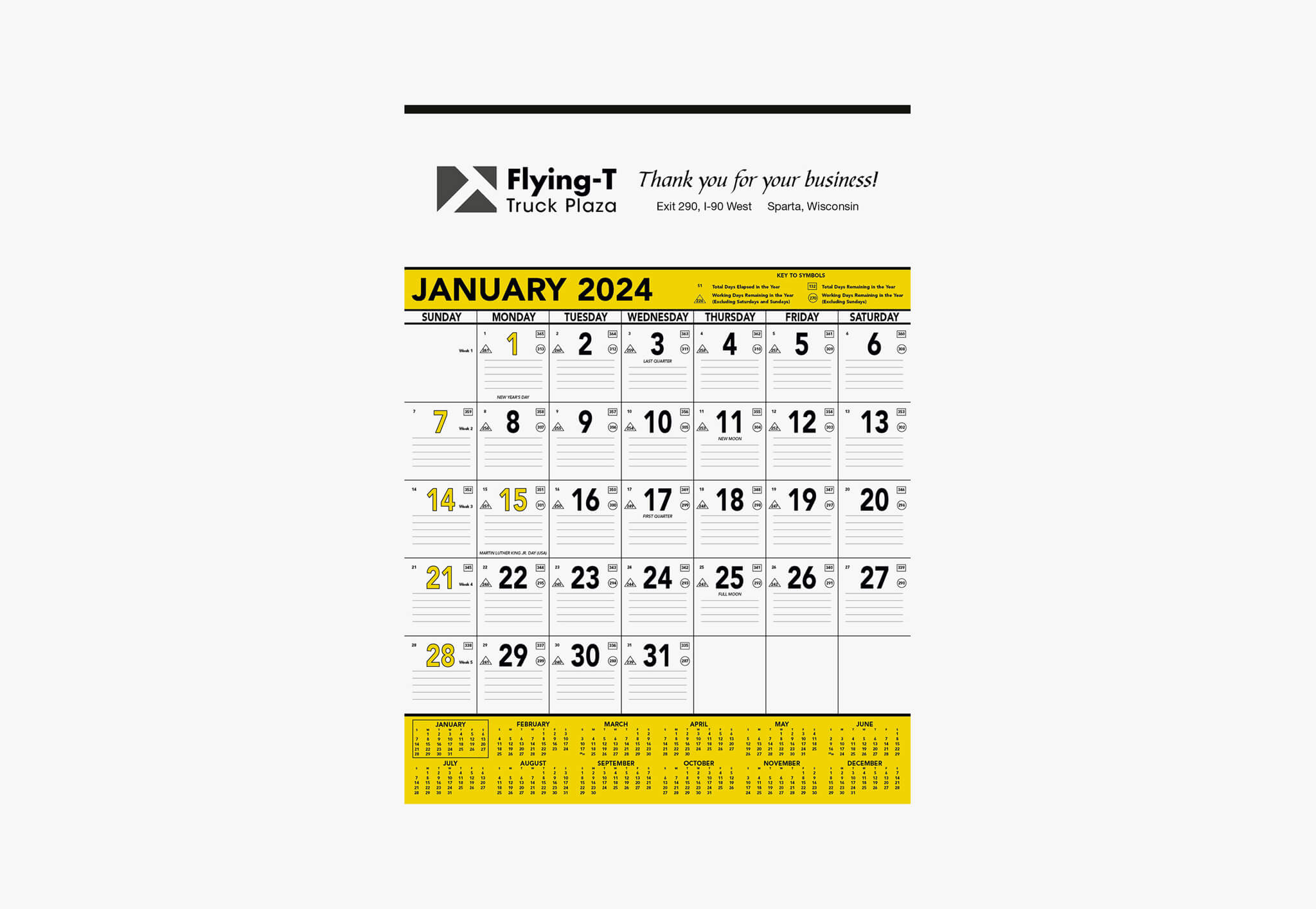 Yellow Contractors Memo Calendar | HALO Branded Solutions