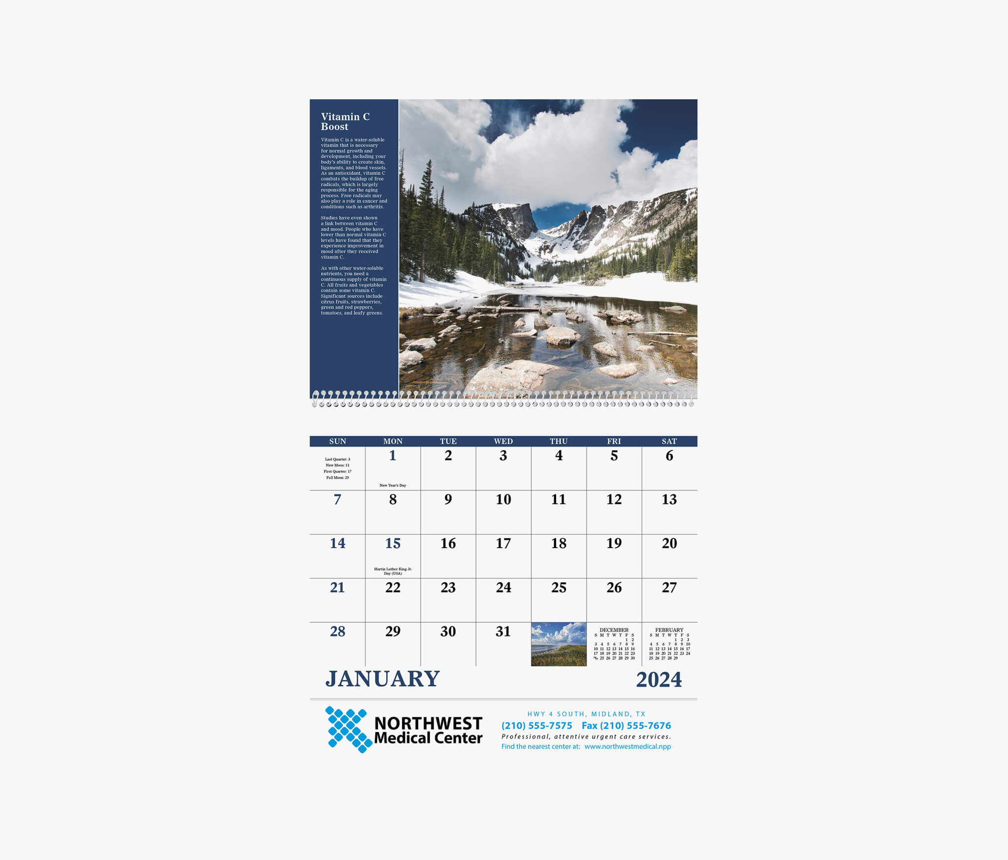 Healthy Living Spiral Calendar | HALO Branded Solutions