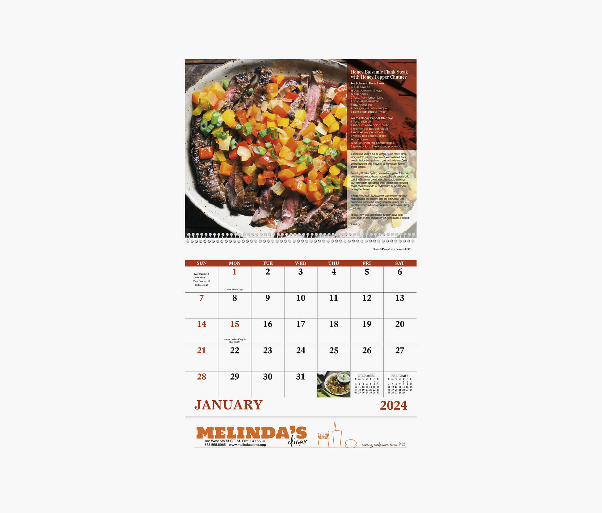 Delicious Dining Spiral Calendar | HALO Branded Solutions
