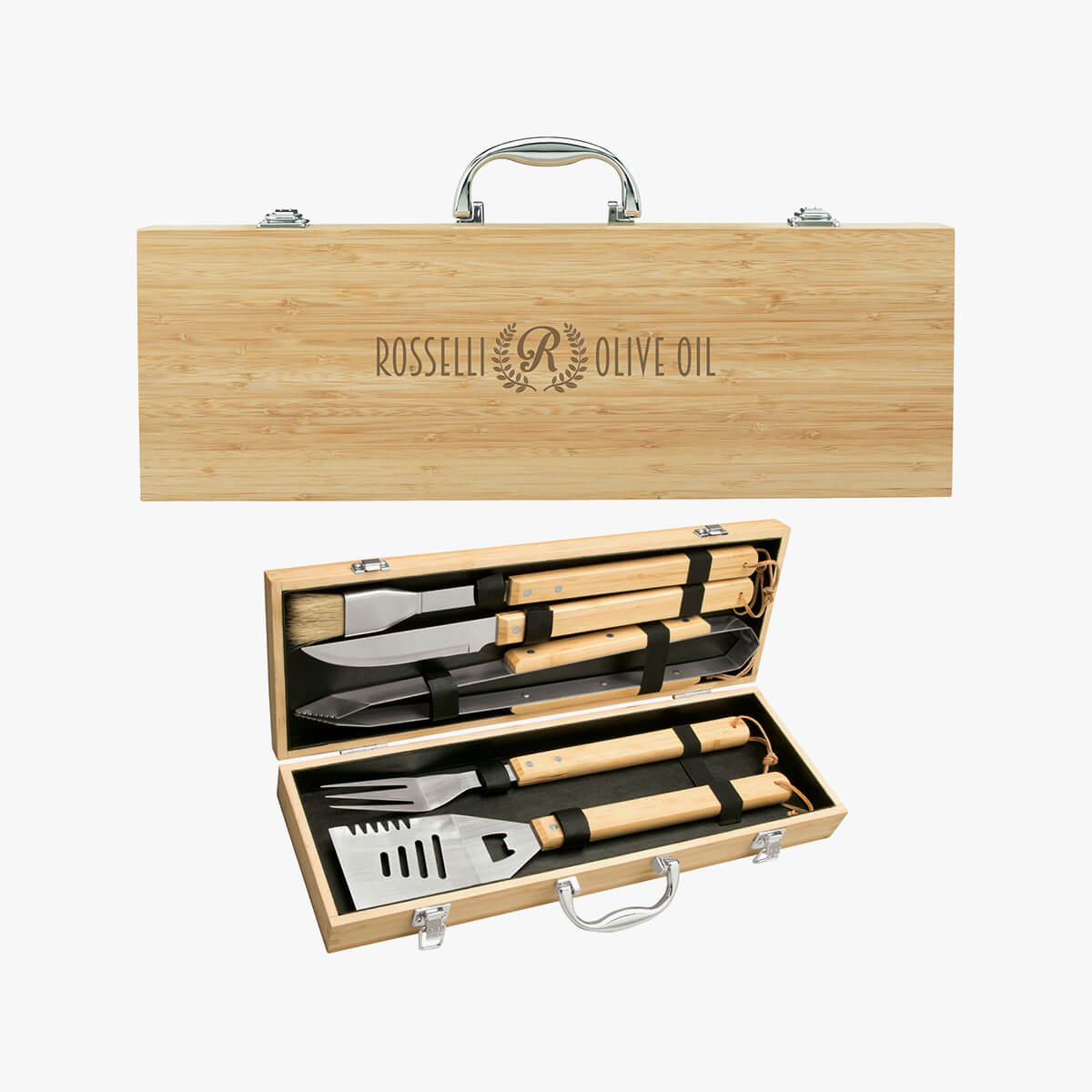 Cleveland 5-Piece Bamboo BBQ Set | HALO Branded Solutions