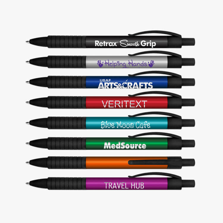 Retrax Smooth Grip Metallic Retractable Ball Point Pen With Soft Touch ...