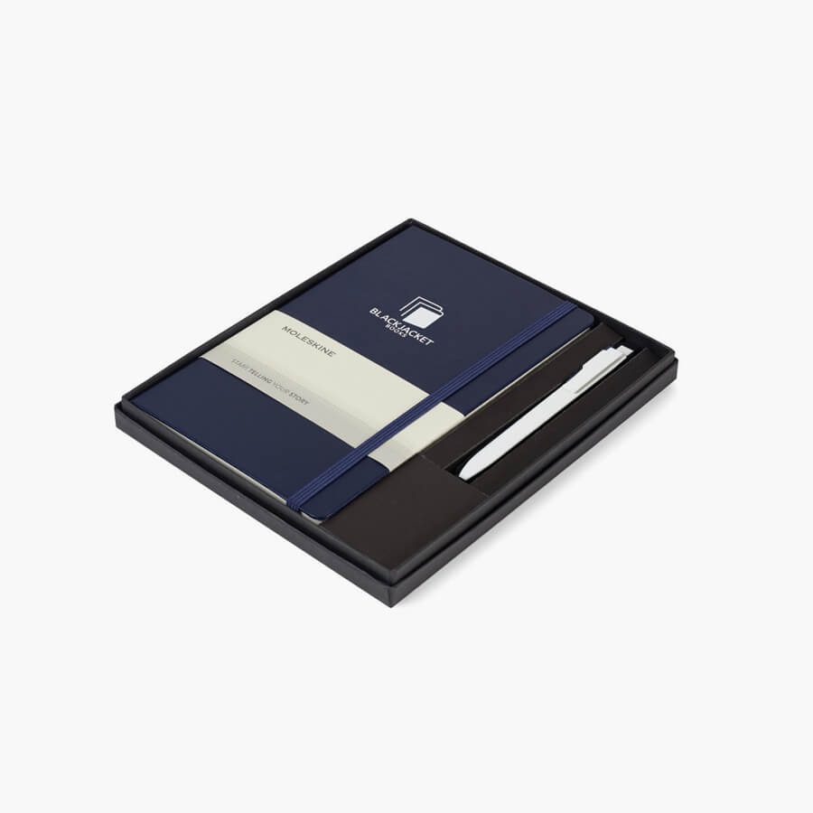 Moleskine® Large Notebook and GO Pen Gift Set | HALO Branded Solutions