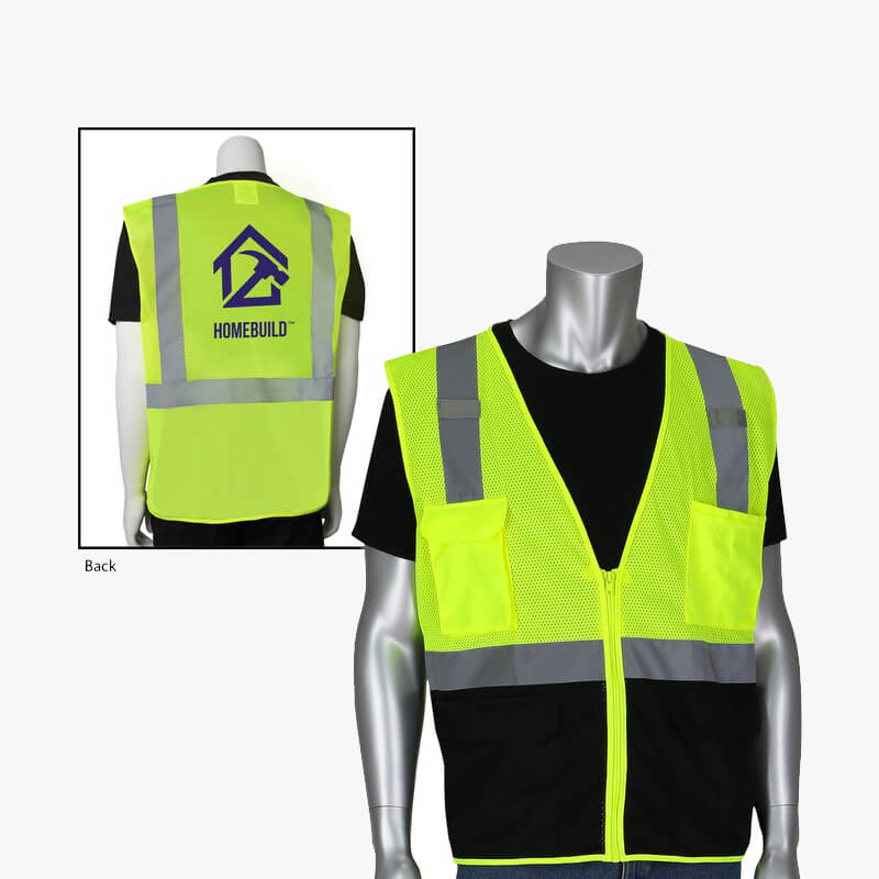 Five Pocket Black Bottom Front Value Mesh Vest | HALO Branded Solutions